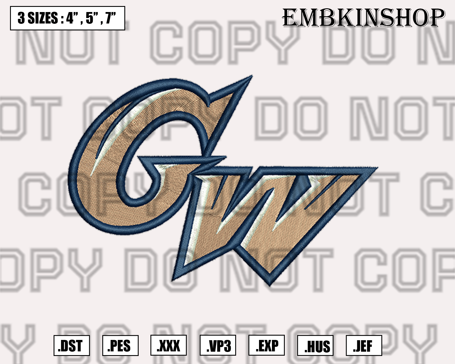 George Washington Colonials Logos Embroidery Design, Men's B - Inspire ...