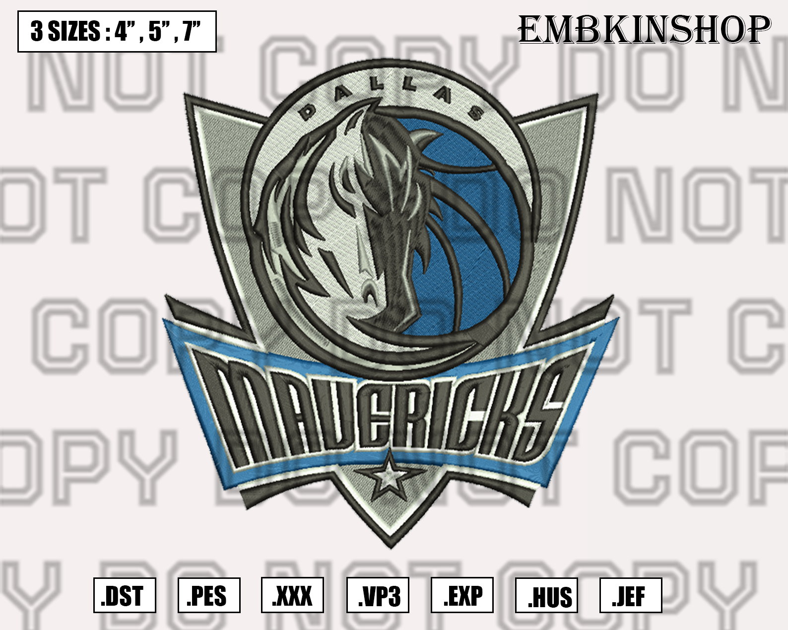 Dallas Mavericks Logo Embroidery Design File, NBA Teams Embr - Inspire ...