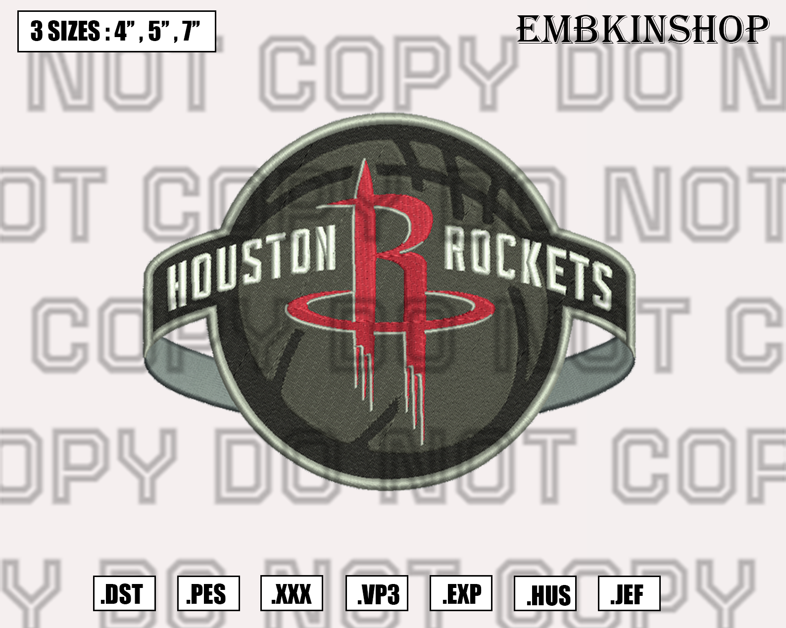 Houston Rockets Logos Embroidery Design File, NBA Teams Embr - Inspire ...