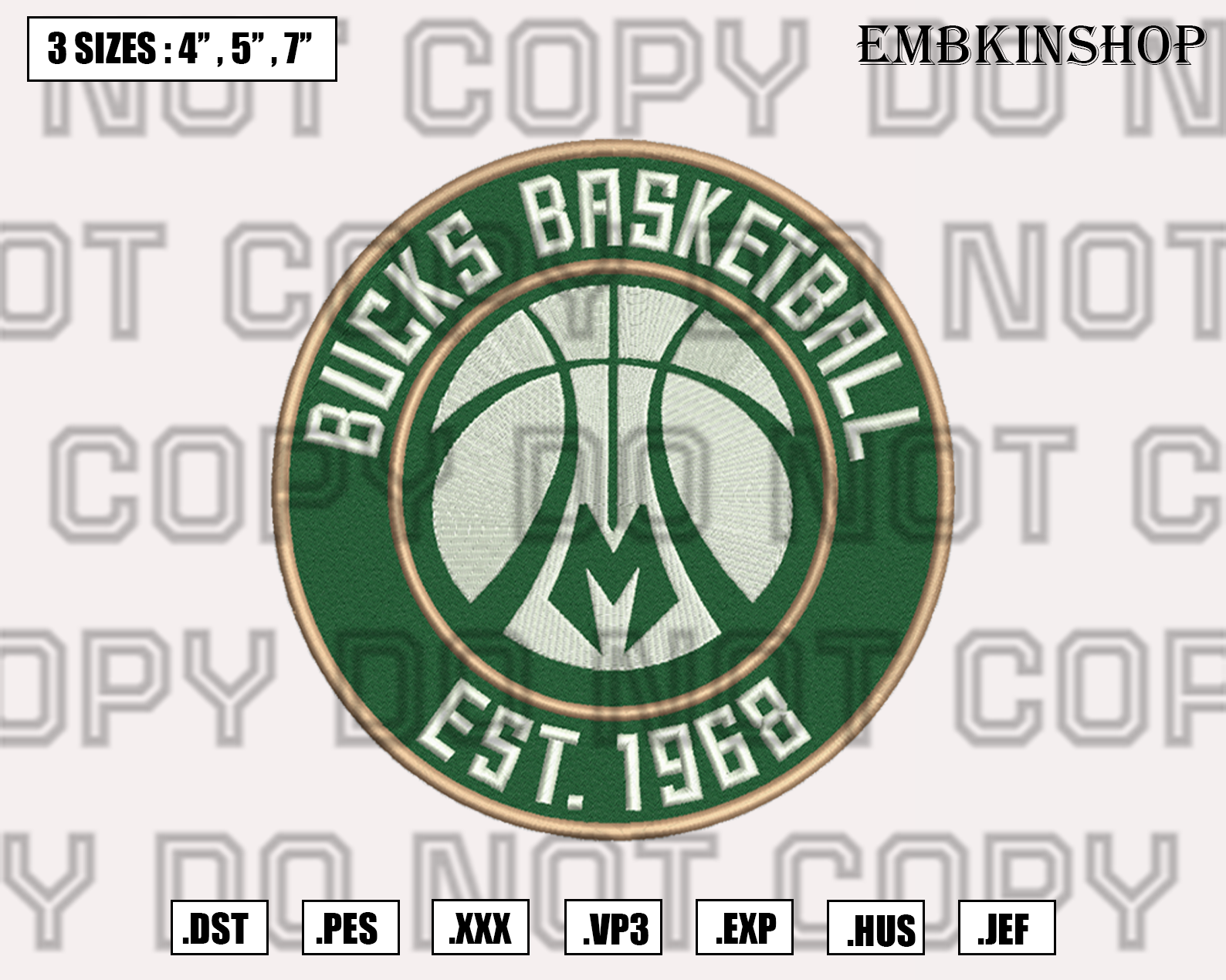 Milwaukee Bucks Logo Embroidery Design File, NBA Teams Embro - Inspire ...