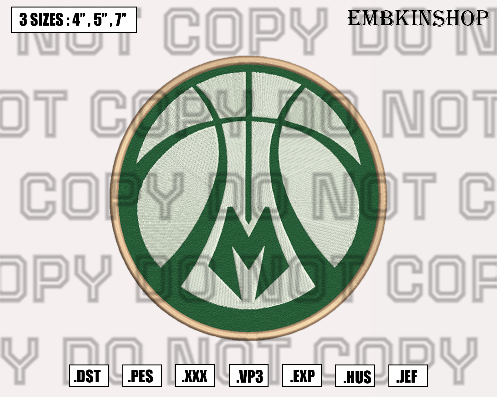 Milwaukee Bucks Logos Embroidery Design File, NBA Teams Embr - Inspire ...