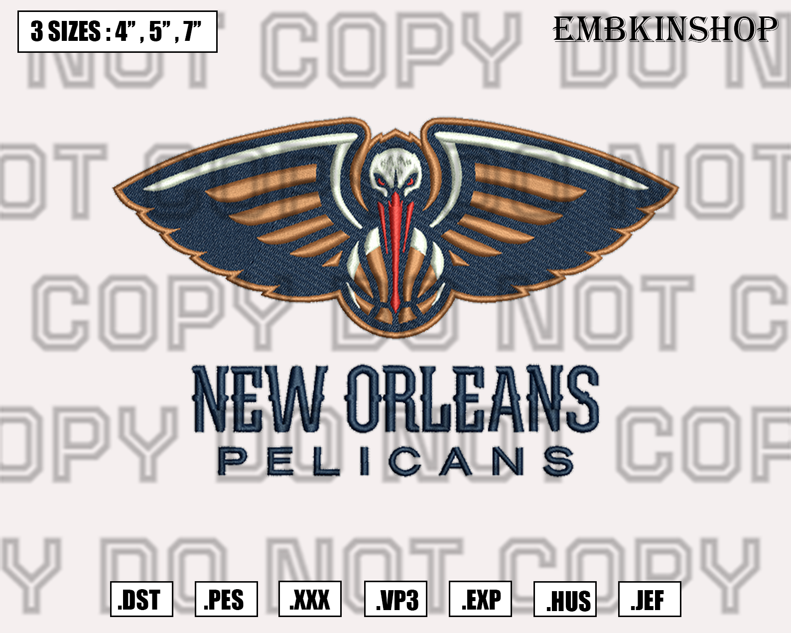 New Orleans Pelicans Logo Embroidery Design File, NBA Teams | Inspire ...