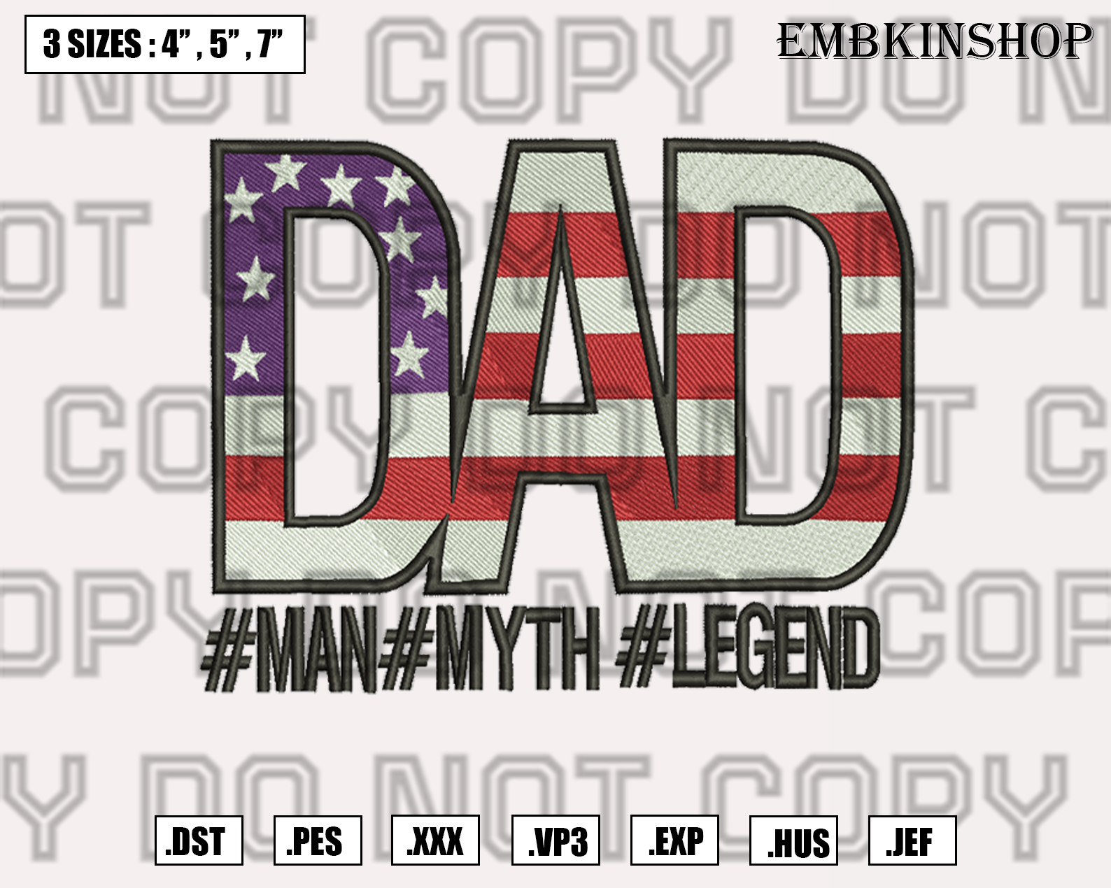 American Flag Dad Embroidery Design, The Man, The Myth, The | Inspire ...