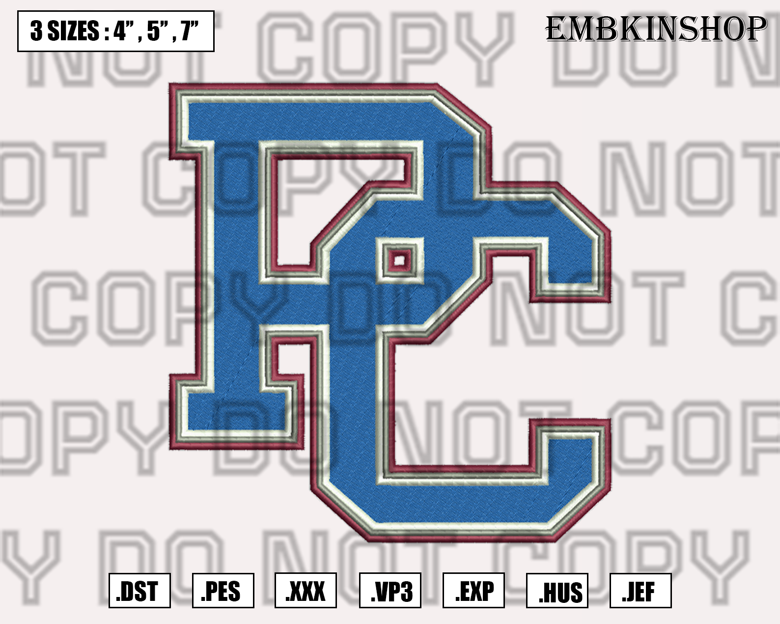 Presbyterian Blue Hose Logo Embroidery Design,NCAA Embroider - Inspire ...