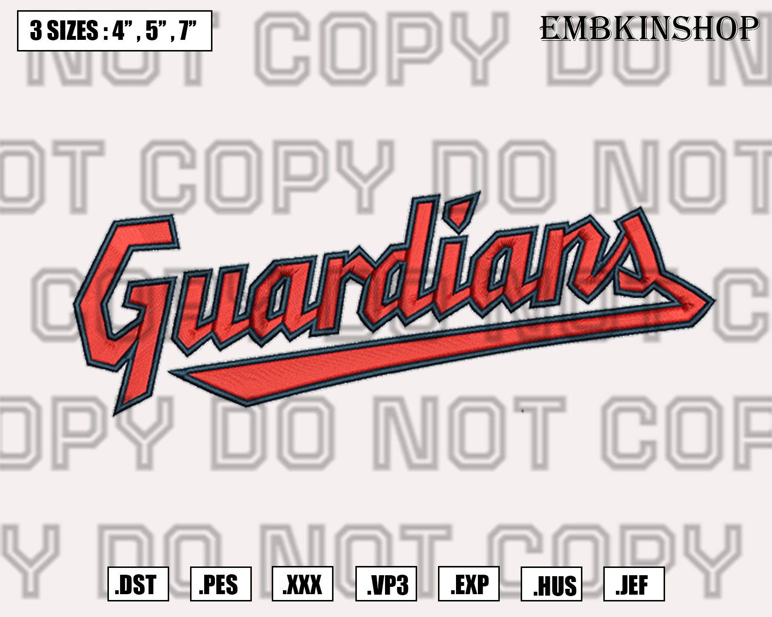 Cleveland Guardians Wordmark Logos Embroidery Designs,MLB Lo - Inspire ...