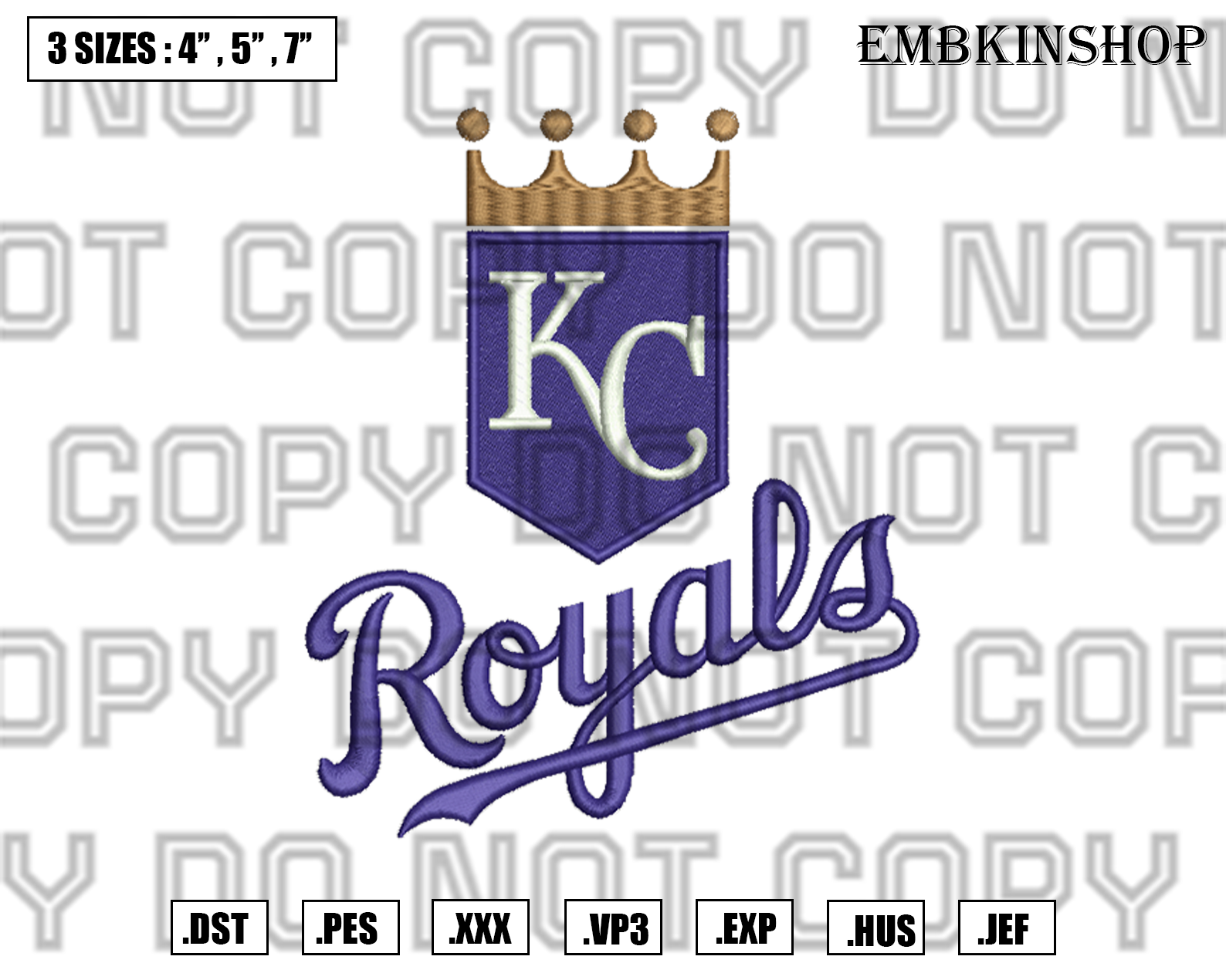 Kansas City Royals Alternate Logo Embroidery Design,MLB Logo | Inspire ...