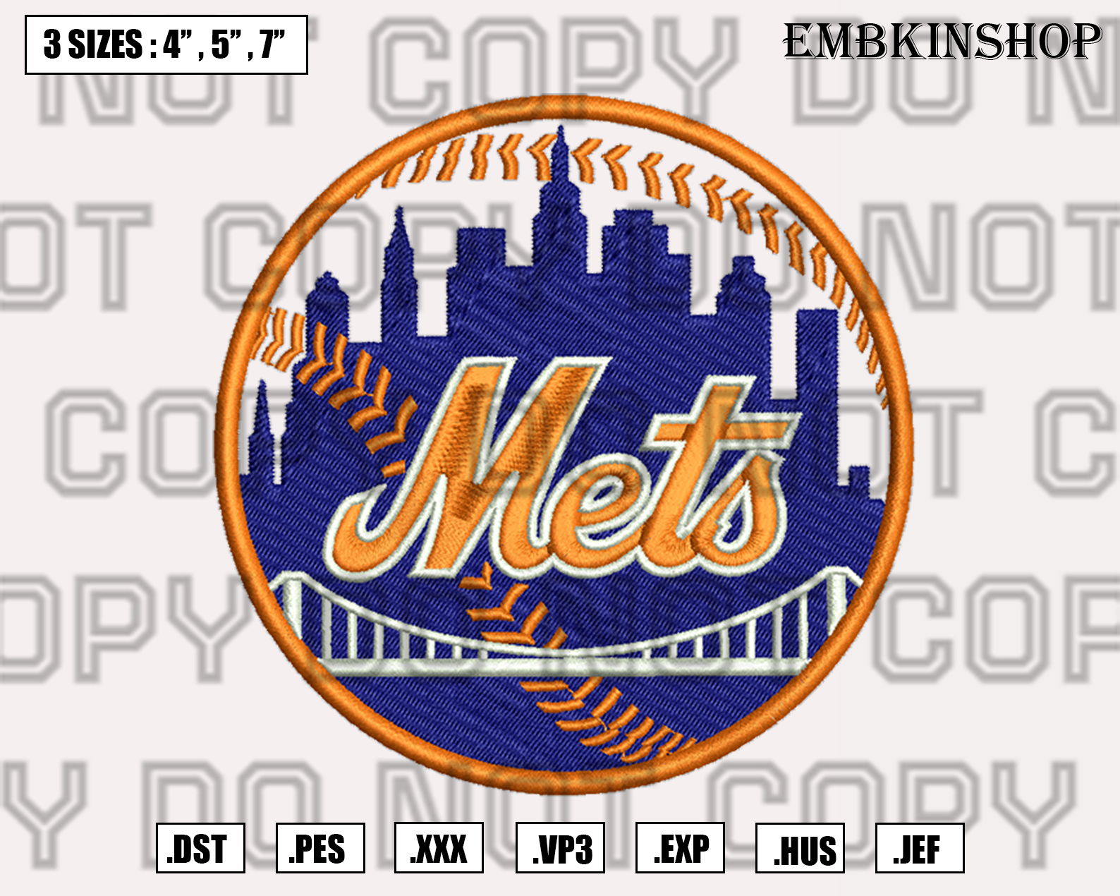 New York Mets Logo Embroidery Design,MLB Logo Embroidery Des - Inspire ...