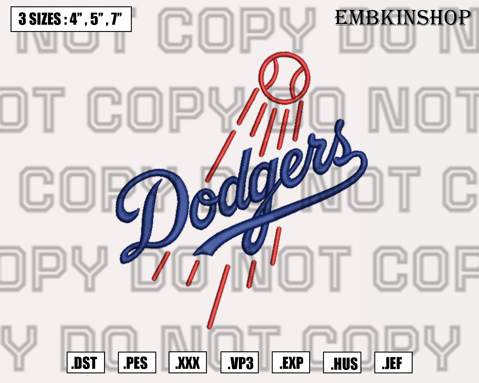 Los Angeles Dodgers Logo Embroidery Designs,MLB Logo Embroid | Inspire ...
