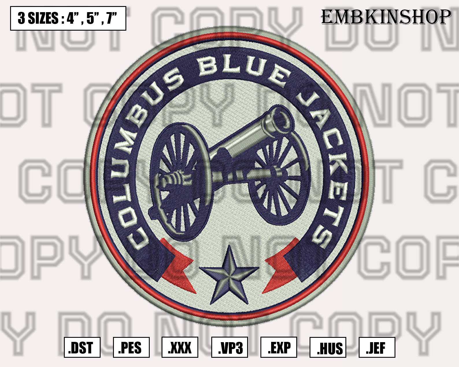 Columbus Blue Jackets Alternate Logo Embroidery Designs,NHL | Inspire ...