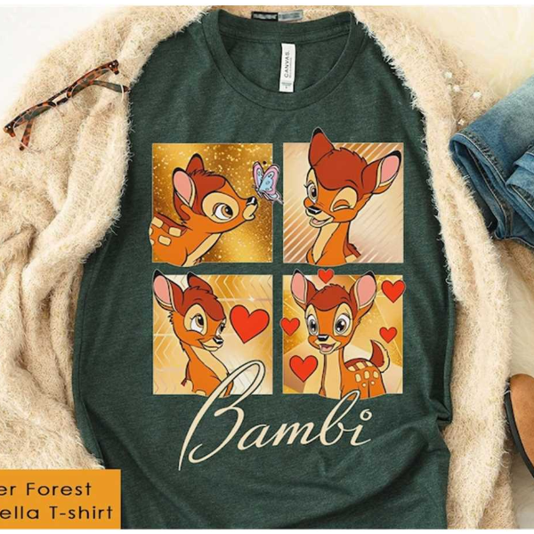 Cute Bambi with Signature Shirt / Retro Disney Bambi T-shirt | Inspire ...