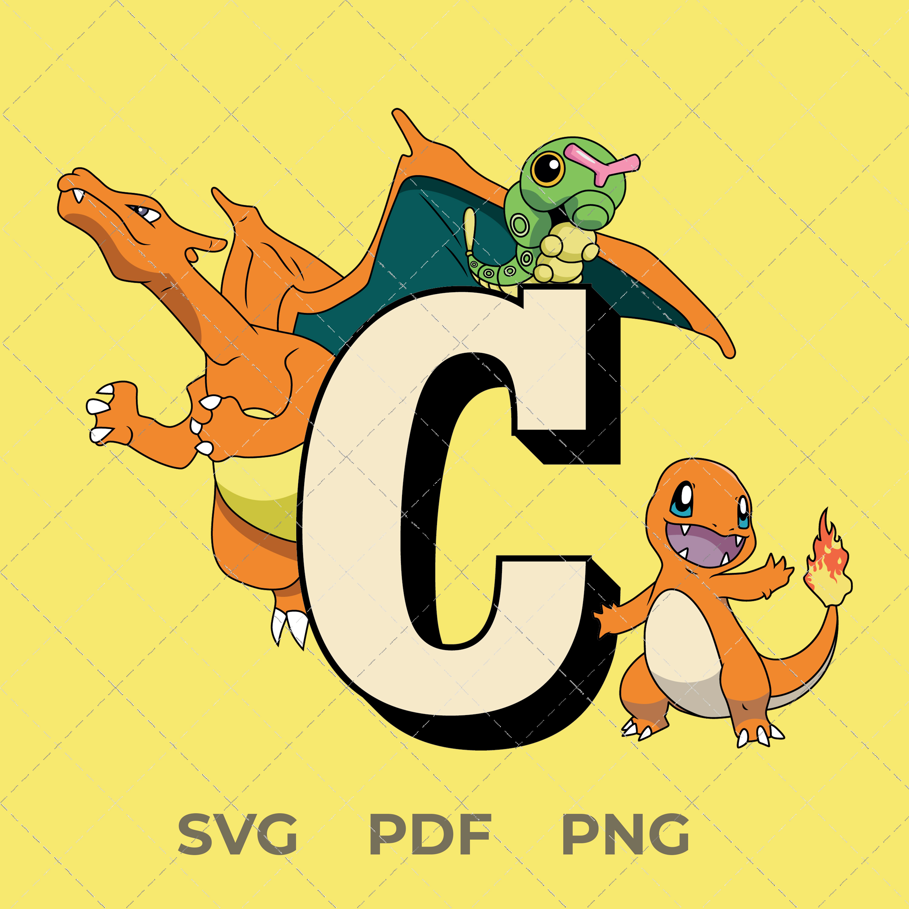 Pokemon svg file, Letter C, Charmander Pokemon - Inspire Uplift