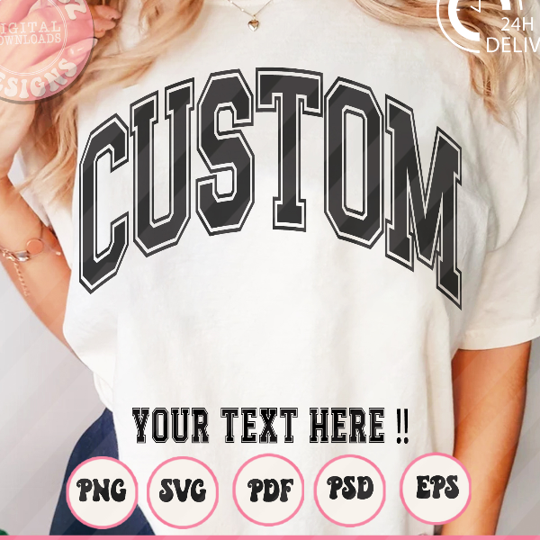 Custom Varsity Svg Png, Custom College Font svg, Custom text | Inspire ...