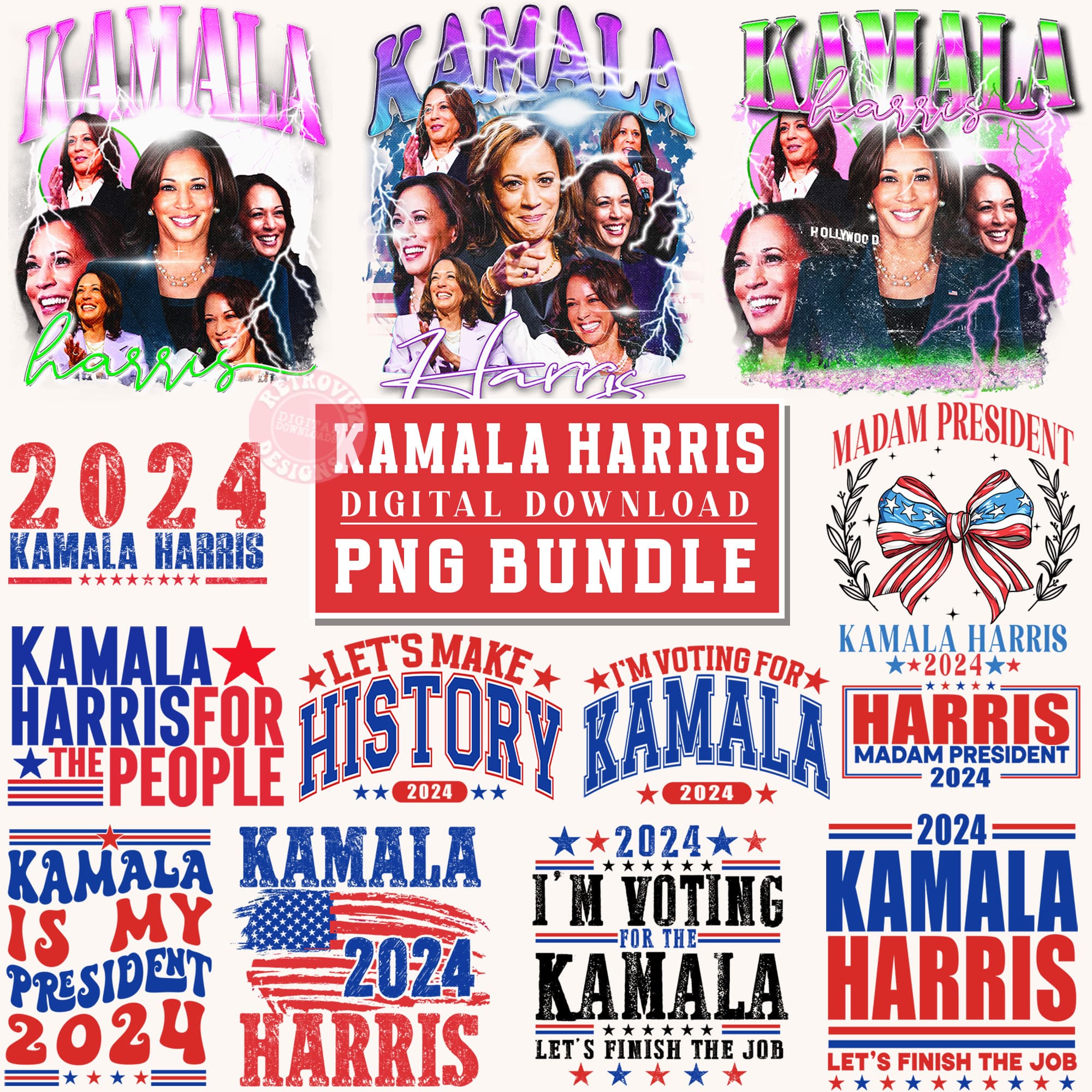Kamala Harris 2024 PNG Bundle, Kamala Harris Png Bundle | Inspire Uplift