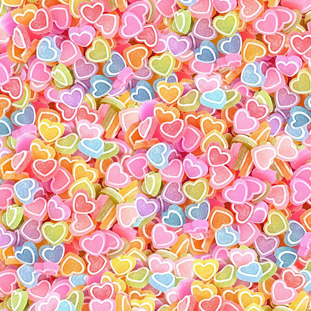 Gummy Hearts Pattern Tileable Repeating Pattern - Inspire Uplift