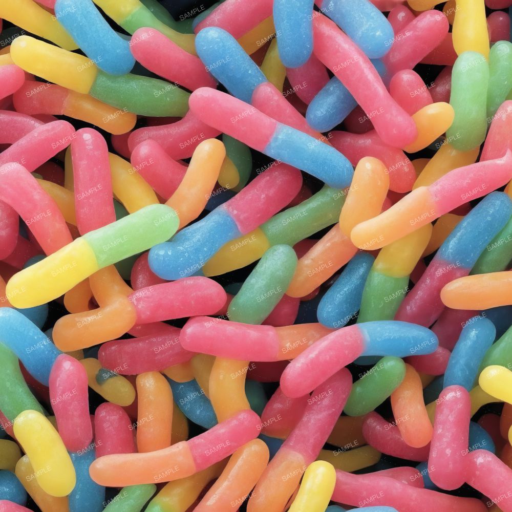 Gummy Worms Candy Pattern Tileable Repeating Pattern | Inspire Uplift
