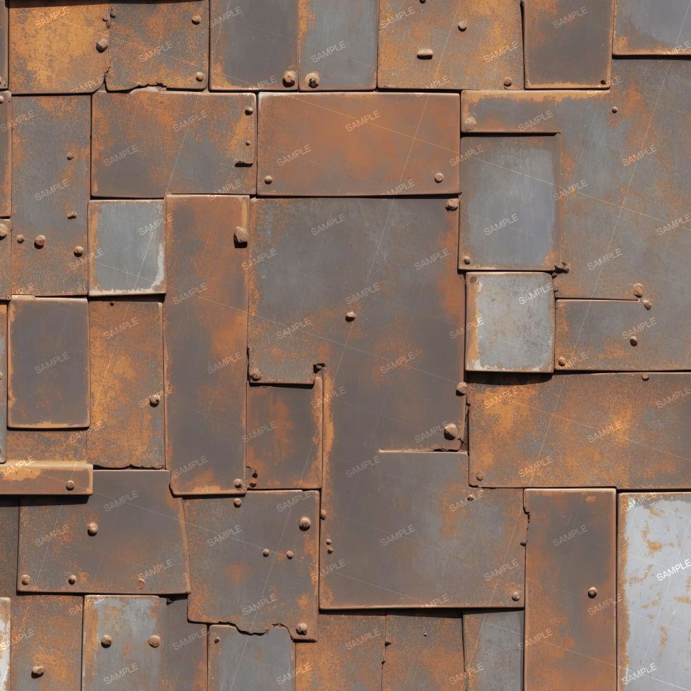 Rusty Riveted Plates 48 Tileable Repeating Pattern | Inspire Uplift