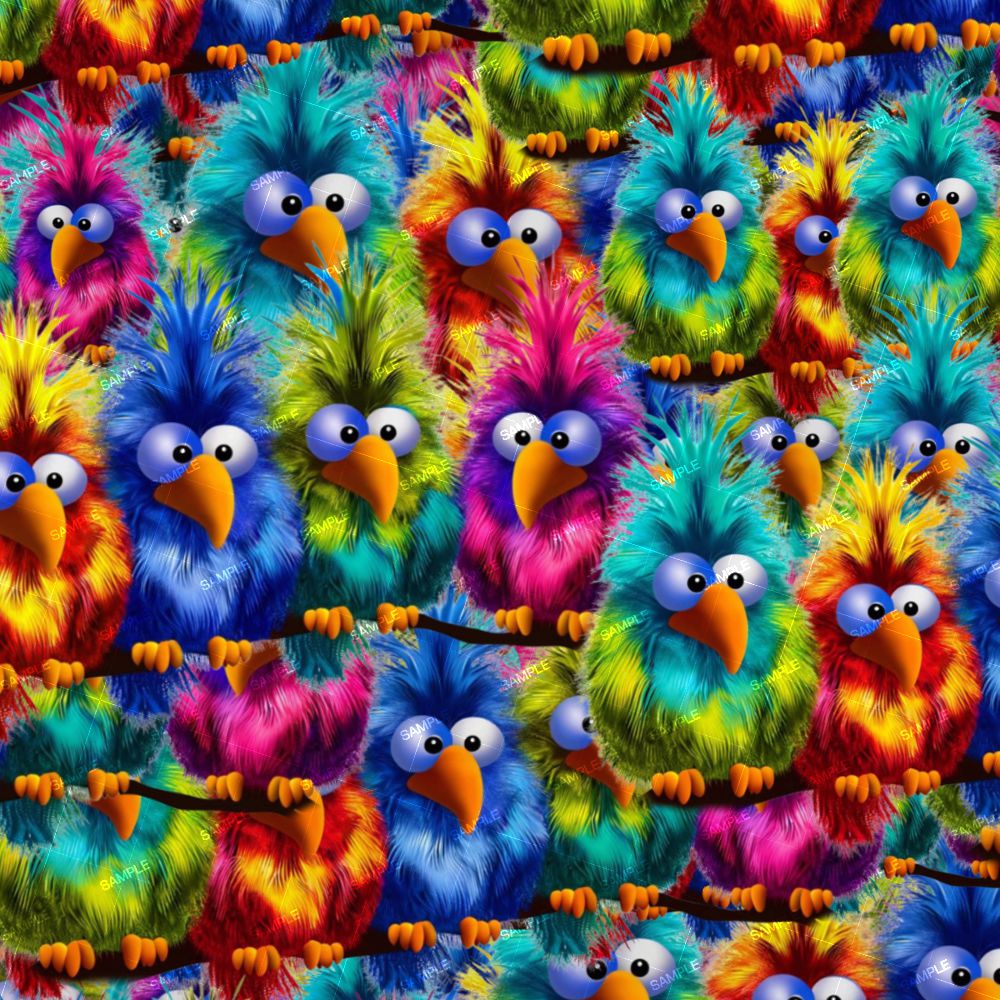 Wacky Puppet Birds Tileable Repeating Pattern | Inspire Uplift