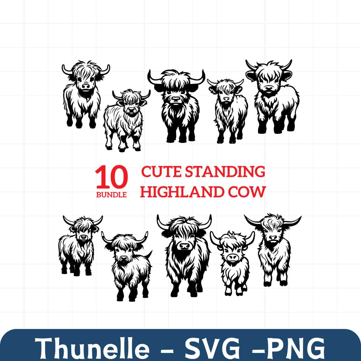 Highland Cow Svg files cute STANDING highland cow SVG graph | Inspire ...
