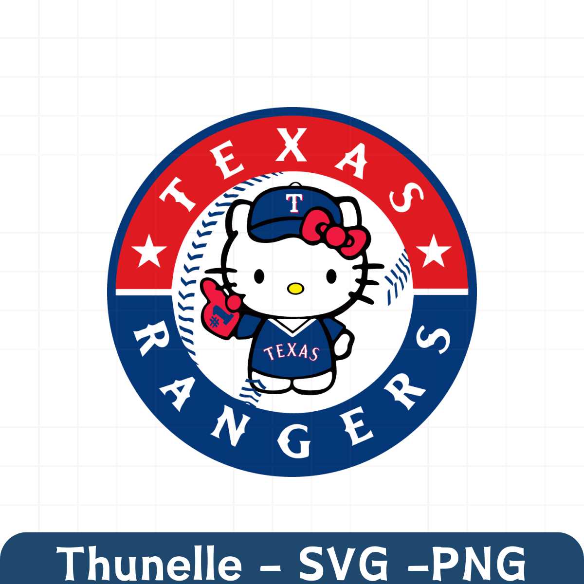 Hello Kitty Character Texas Rangers SVG | Inspire Uplift