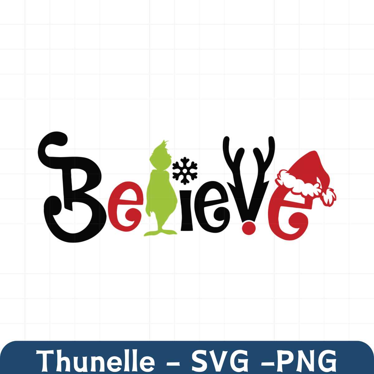 Retro Grinch Believe Christmas SVG | Inspire Uplift