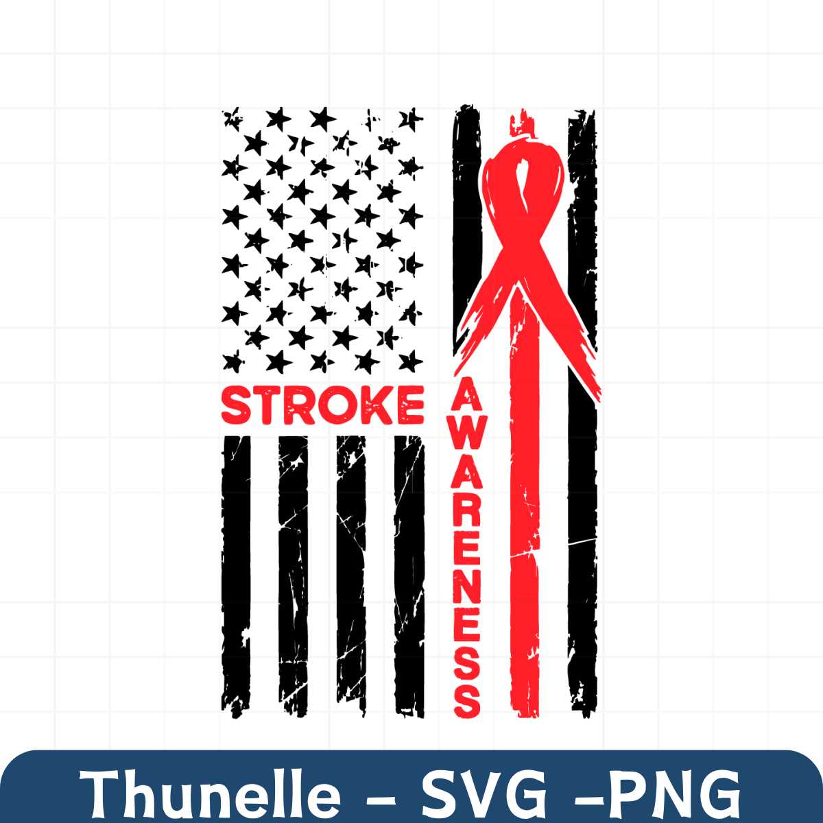 Stroke Awareness Svg Png, Stroke Awareness Flag Svg, Red Rib | Inspire ...