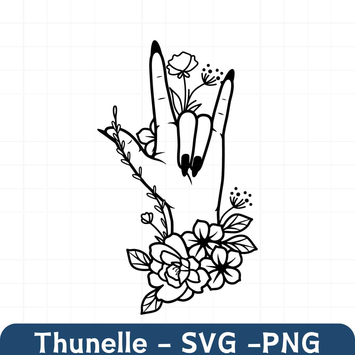 Floral I Love You Hand Sign Svg | ASL Svg | Wildflower Svg | | Inspire ...