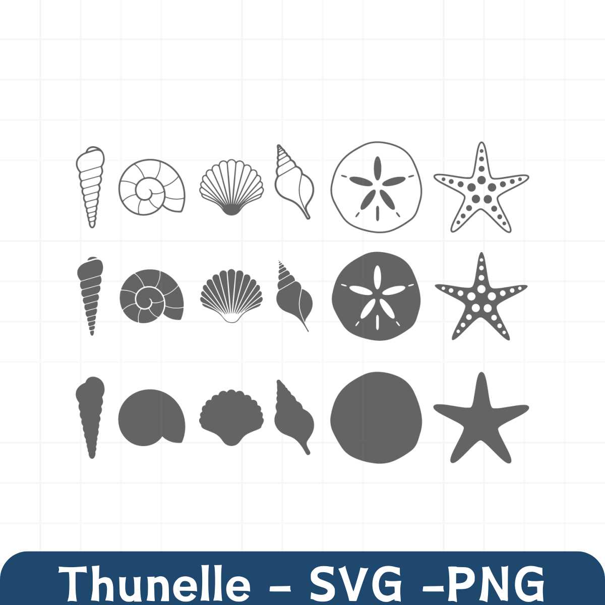 Seashells SVG. Cricut cut files. Layered files. Silhouette. | Inspire ...