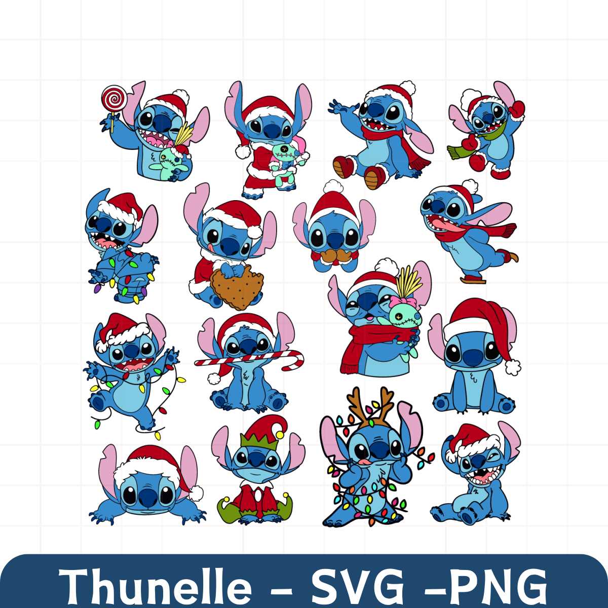 Stitch Christmas SVG PNG DXF Vector Clipart Layered Bundle L | Inspire ...