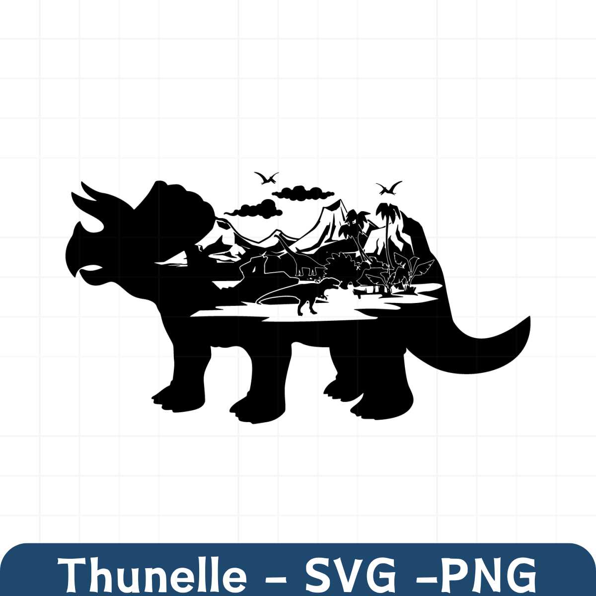 Triceratops Dinosaur Scene SVG | Dinosaurs SVG | Dino Jurass | Inspire ...