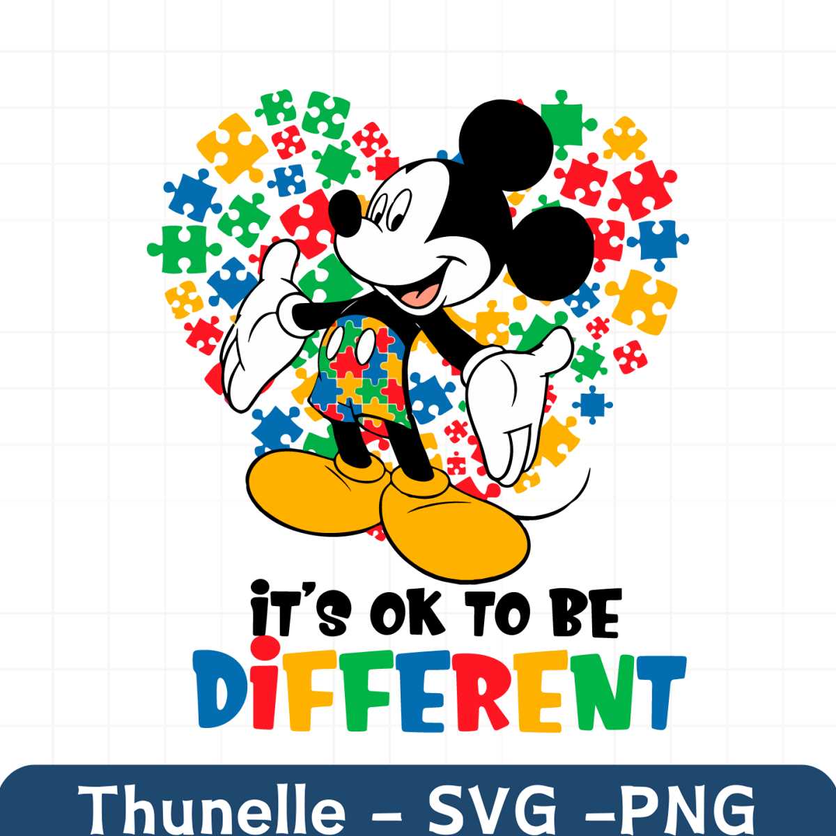 Mickey Mouse Autism Its Ok To Be Different SVG | Inspire Uplift