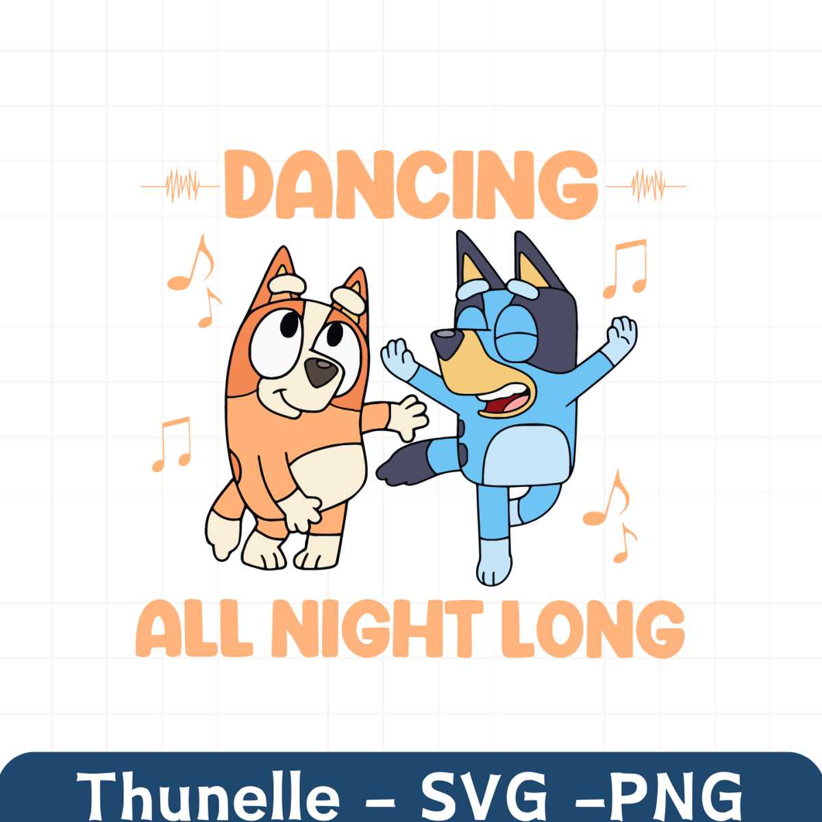 Bluey Bingo Dancing All Night Long SVG | Inspire Uplift