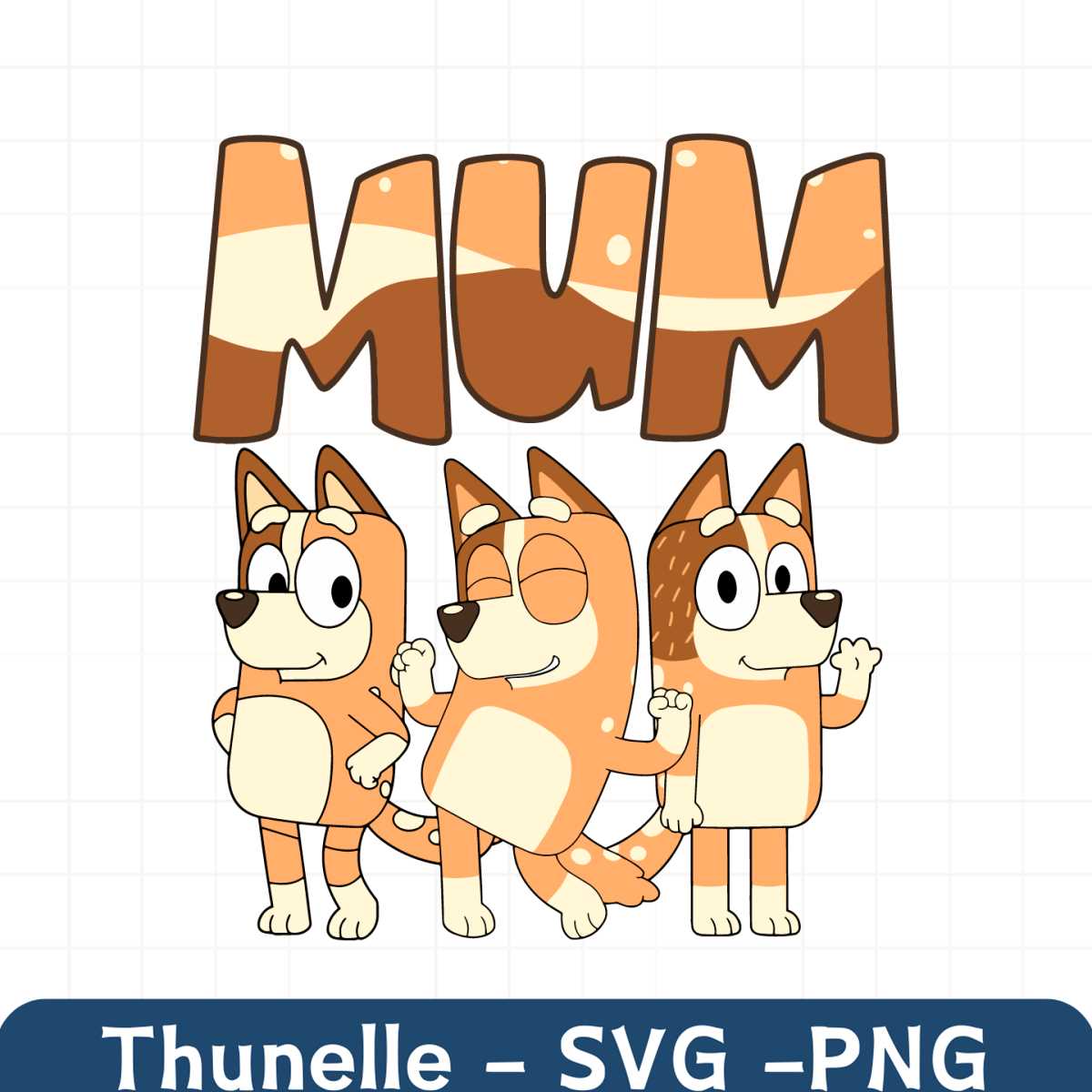 Mum Bluey Chilli Heeler Bluey Family SVG | Inspire Uplift