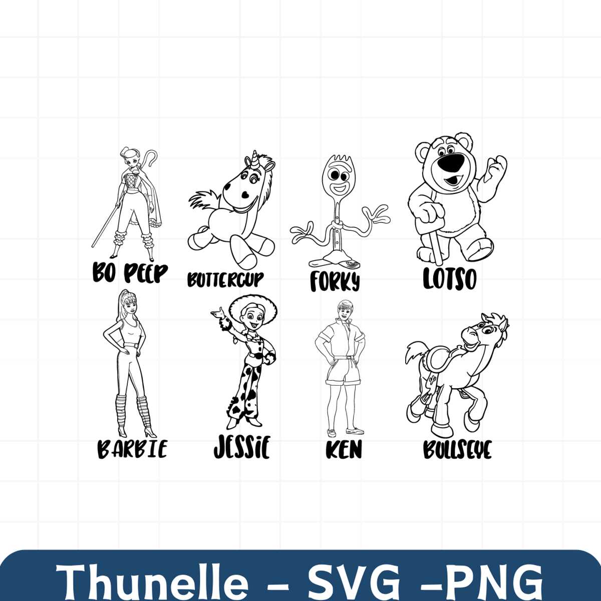 Toy Story Bundle 2 SVG Barbie Jessie Bullseye Bo Peep Toy St | Inspire ...