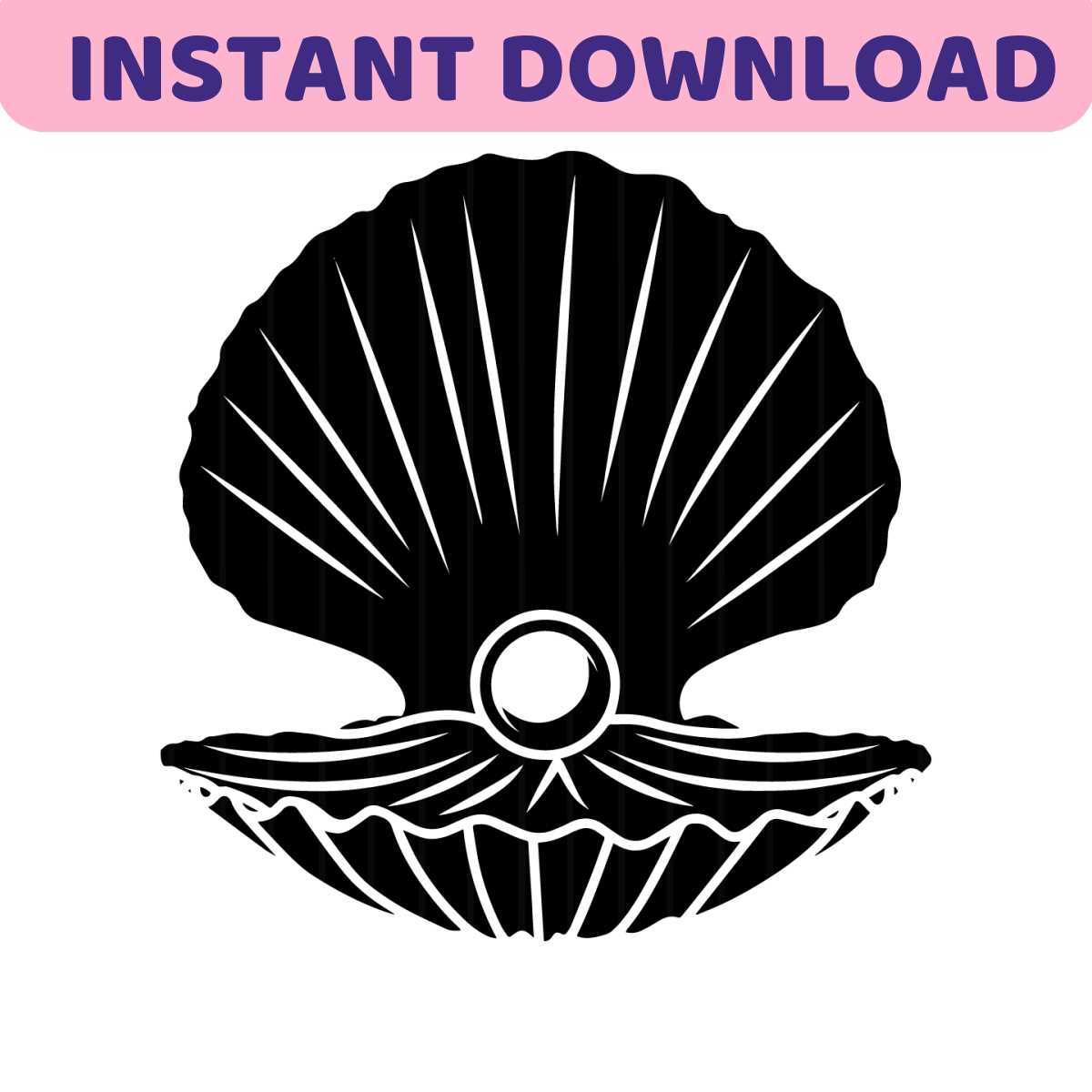 Oyster Pearl SVG Clip Art Cut File Silhouette dxf eps png jp | Inspire ...