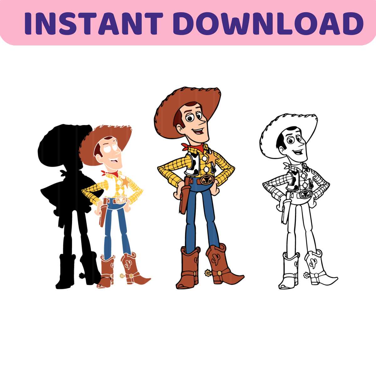 Woody svg clipart, Toy Story svg cut files for Cricut / Silh | Inspire ...