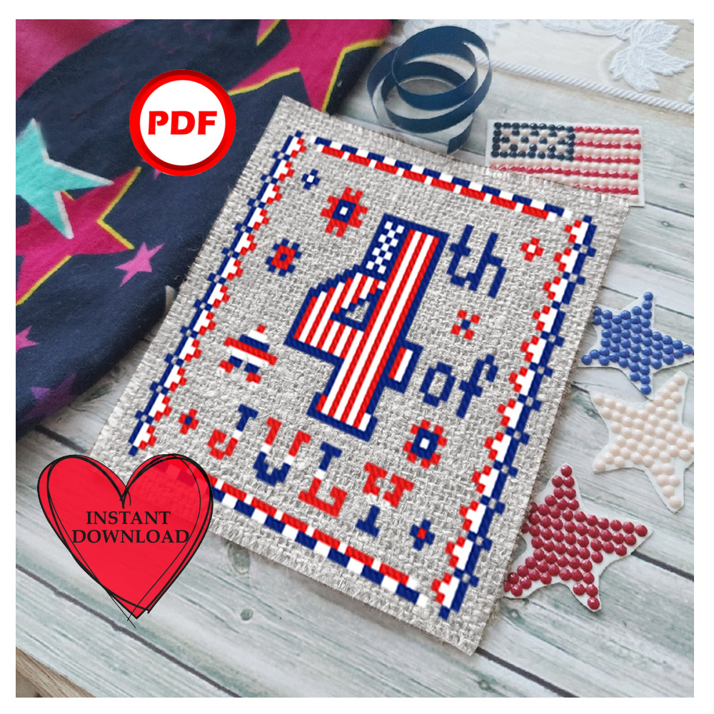 4th of July cross stitch pattern, Patriotic series America m | Inspire ...