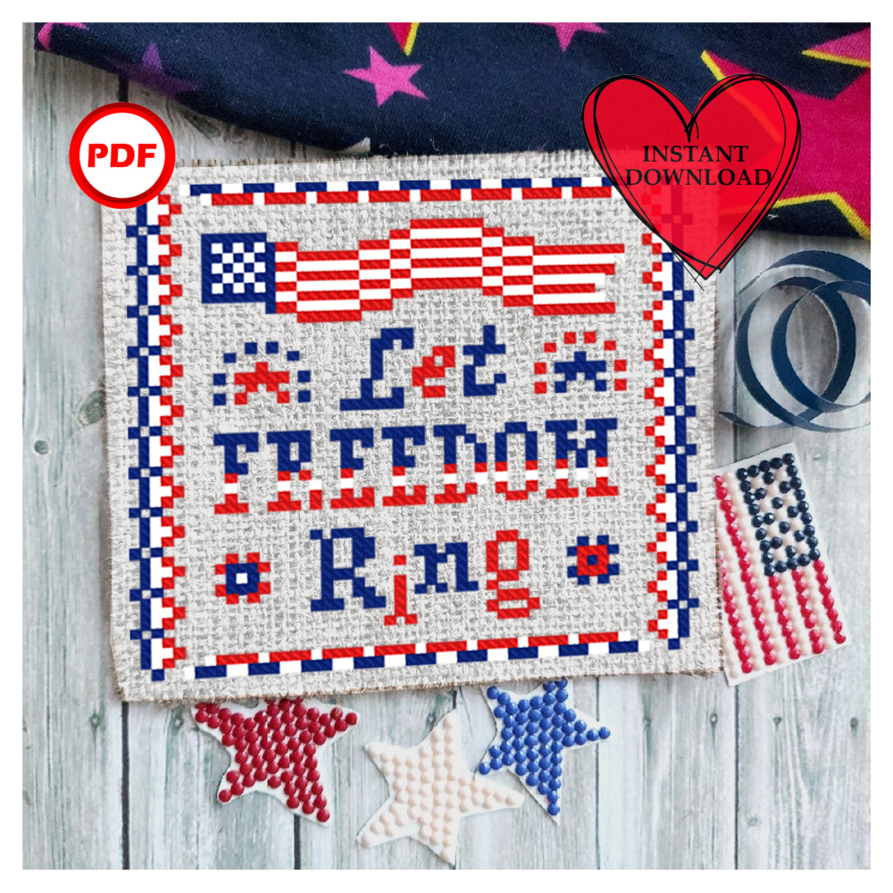 cross stitch pdf Let freedom Ring, patriotic series America | Inspire ...