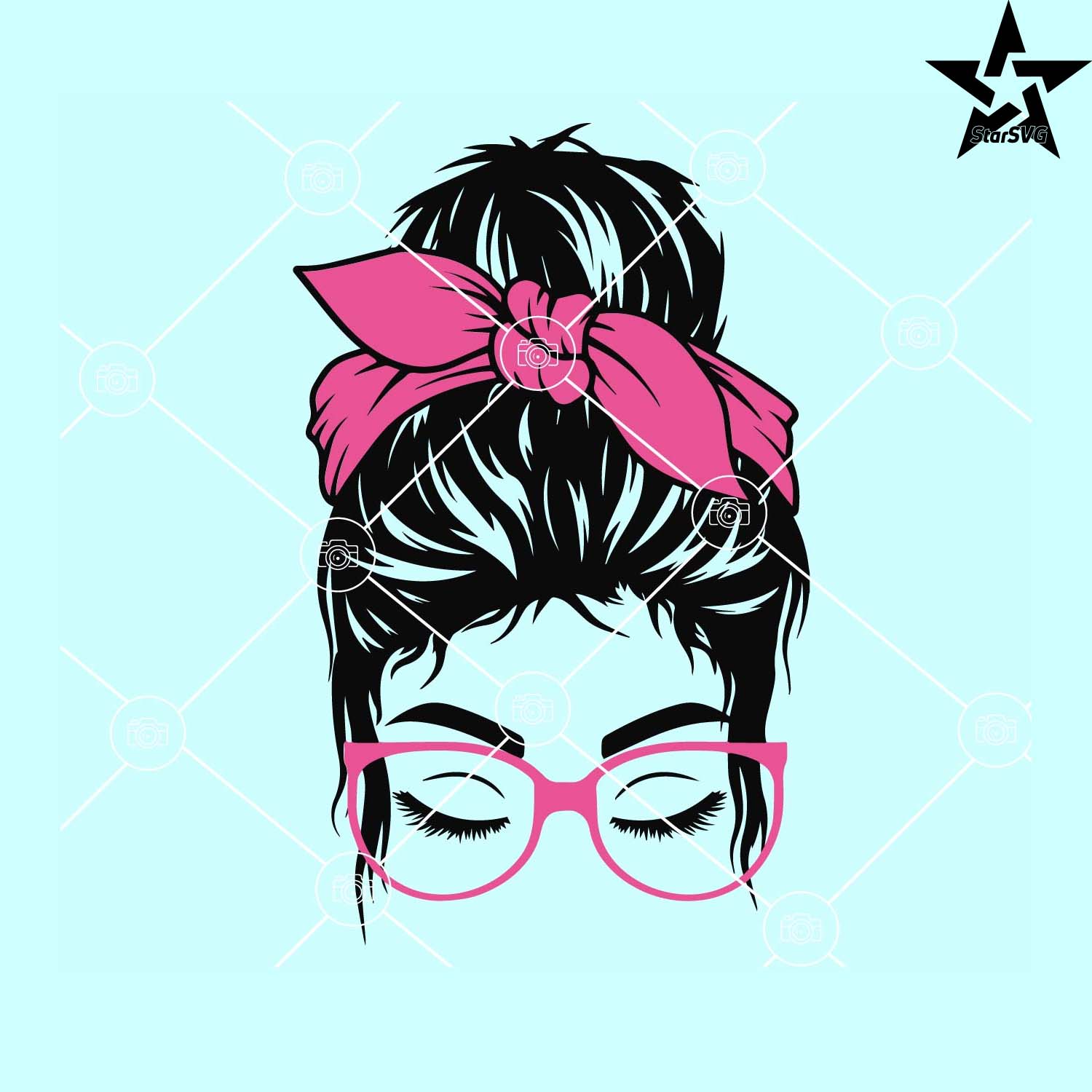 Messy Bun Sunglasses Svg Messy Bun Svg Sunglasses Svg Mom Inspire