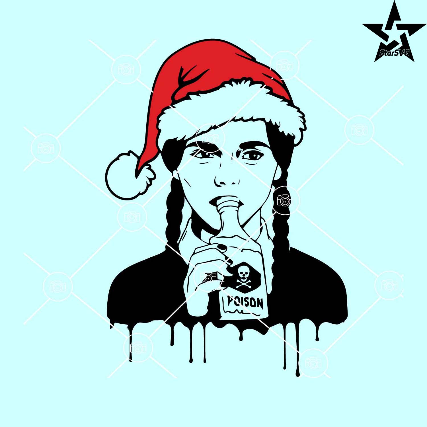 Wednesday Addams Christmas SVG, Santa Wednesday Addams SVG | Inspire Uplift