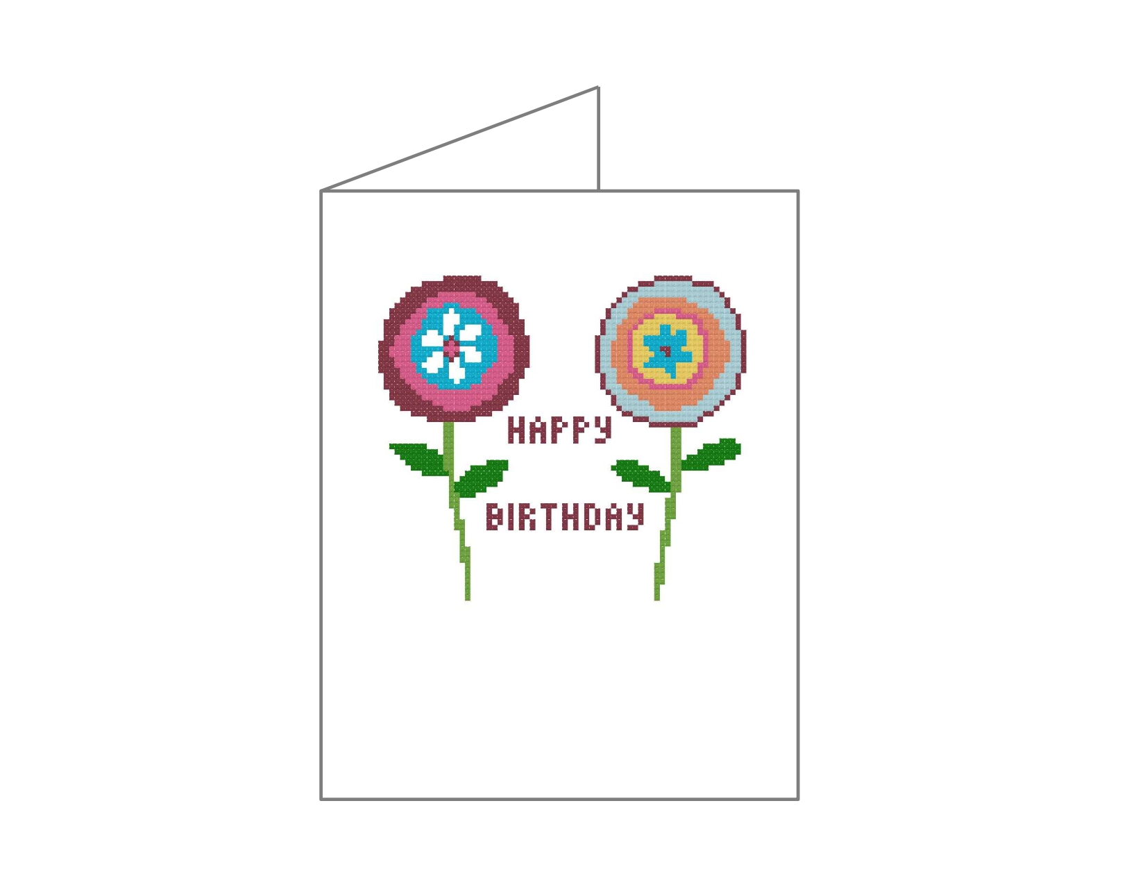 Birthday card cross stitch pattern, Happy Birthday cross sti | Inspire ...