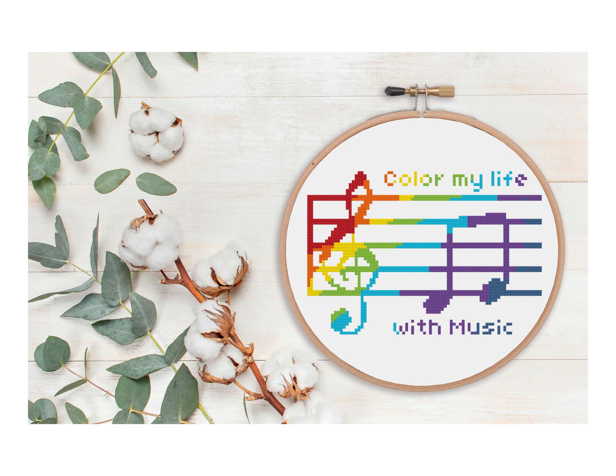 Music Note Cross Stitch | Inspire Uplift
