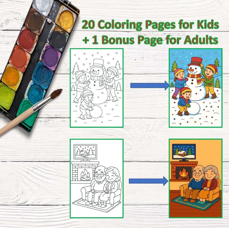 Winter Coloring Pages for kids, 20 Coloring Sheets for Kids | Inspire ...