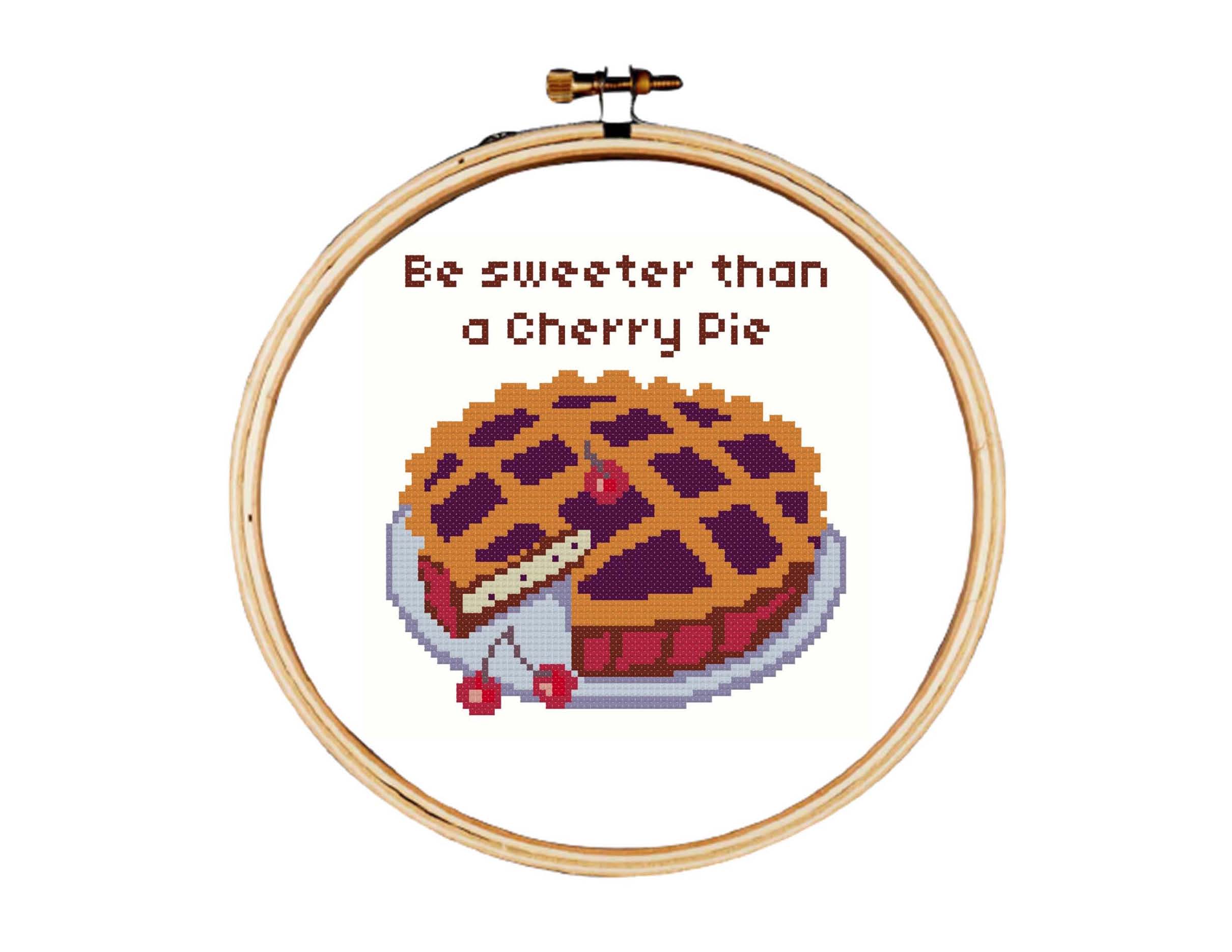 Delicious Cherry Pie Cross Stitch Pattern - Instant PDF Down | Inspire ...
