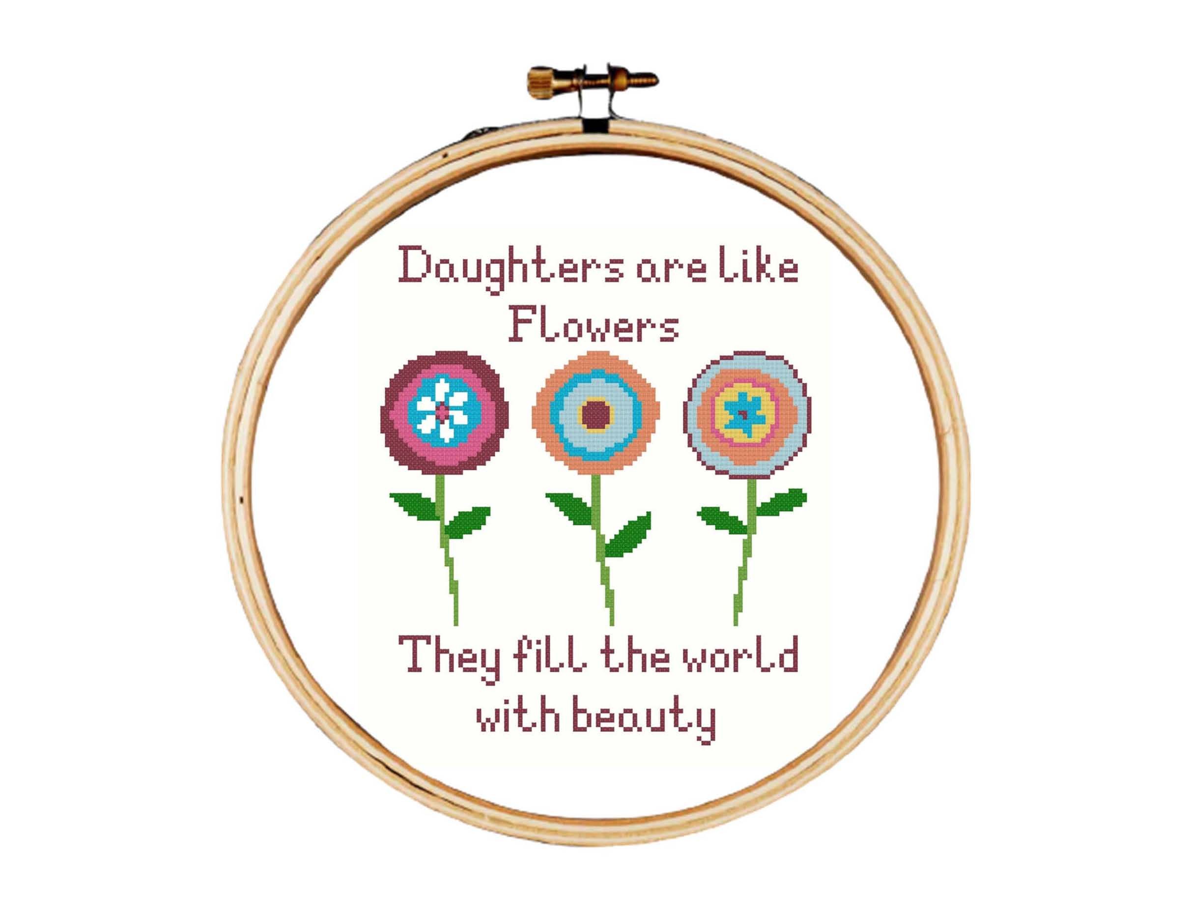 Daughter cross stitch pattern, Daughter's day cross stitch p | Inspire ...