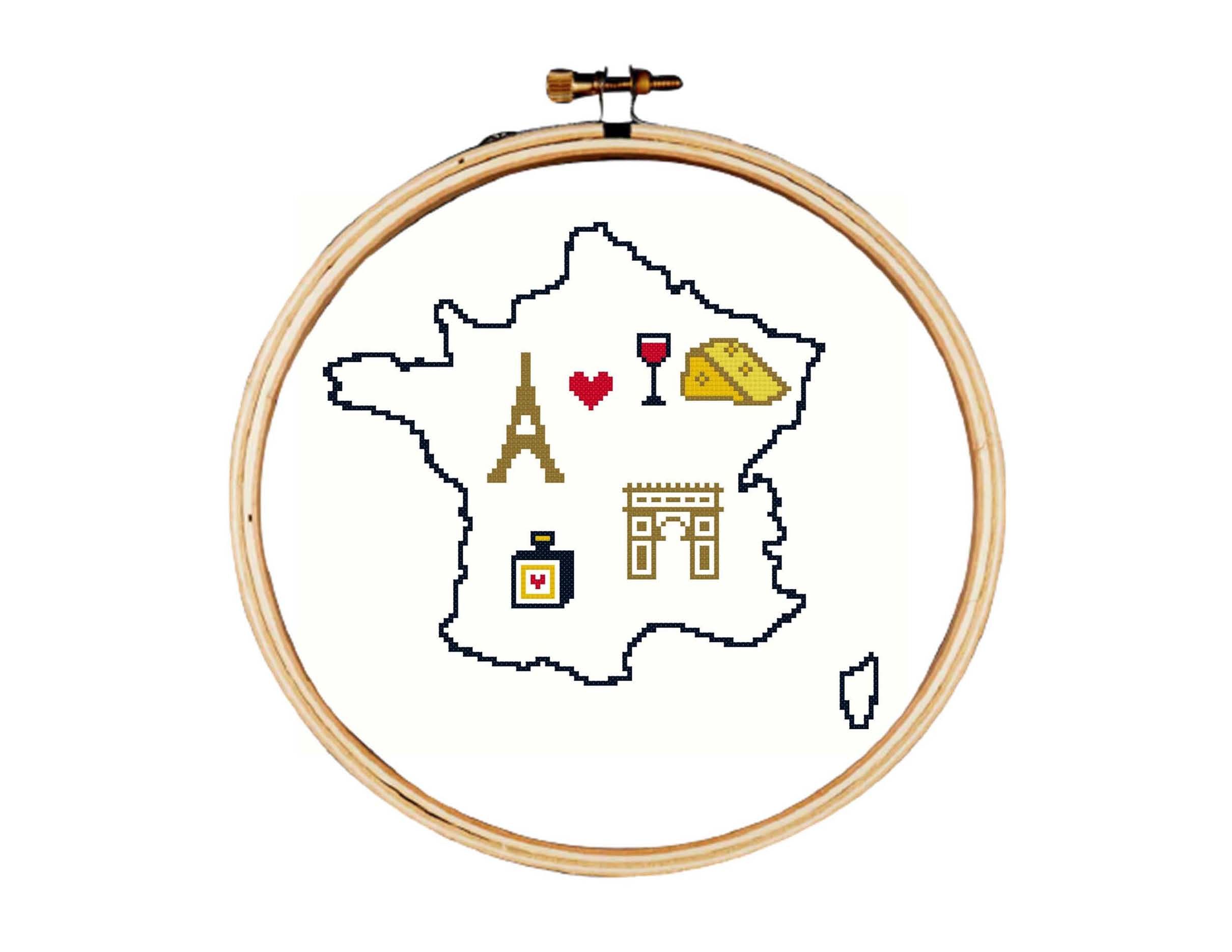 France map cross stitch Pattern, France cross stitch pattern | Inspire ...