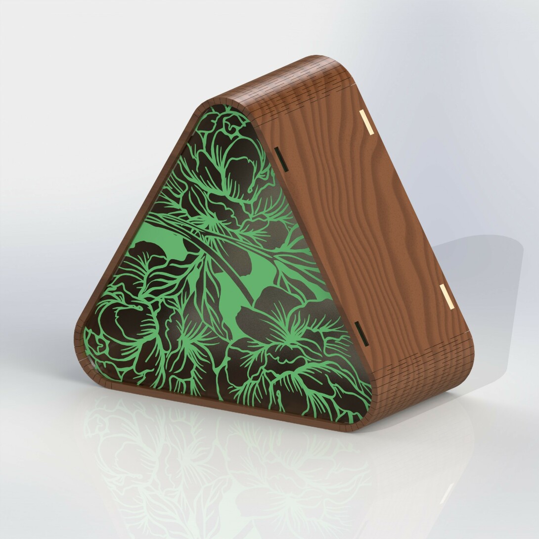 Layout for laser cutting Piggy bank is a triangle with flowe | Inspire ...