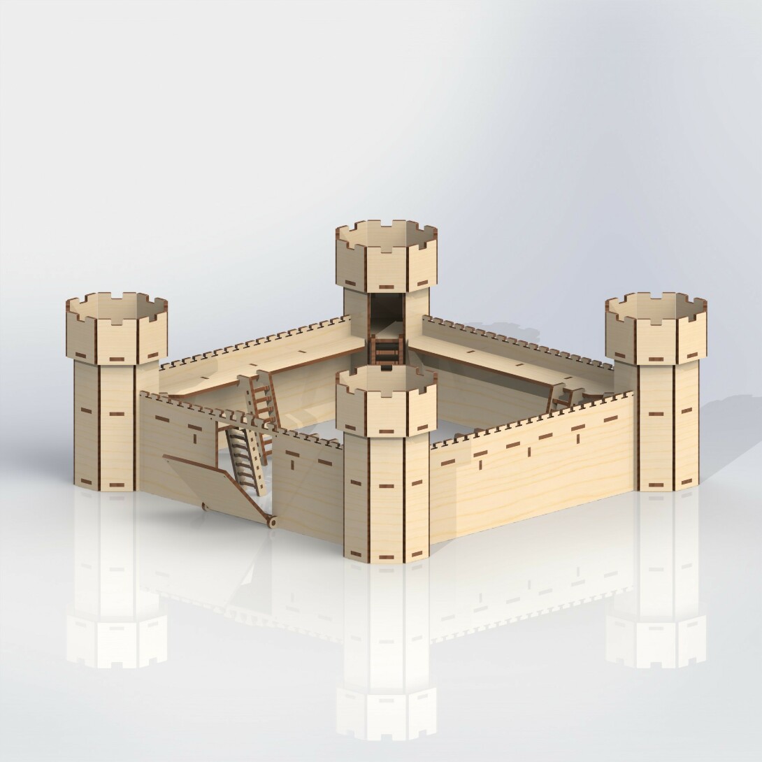 Layout for laser cutting Castle of Knights CDR DXF CNC model | Inspire ...