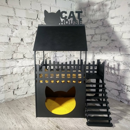 Layout for laser cutting cat house with two floors and a lad | Inspire ...