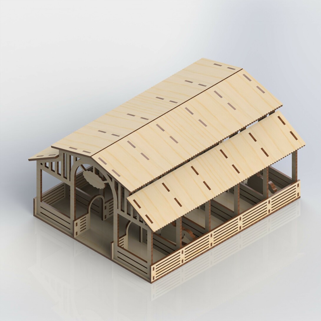 Layout for laser cutting the Stable CDR DXF CNC models Laser - Inspire ...