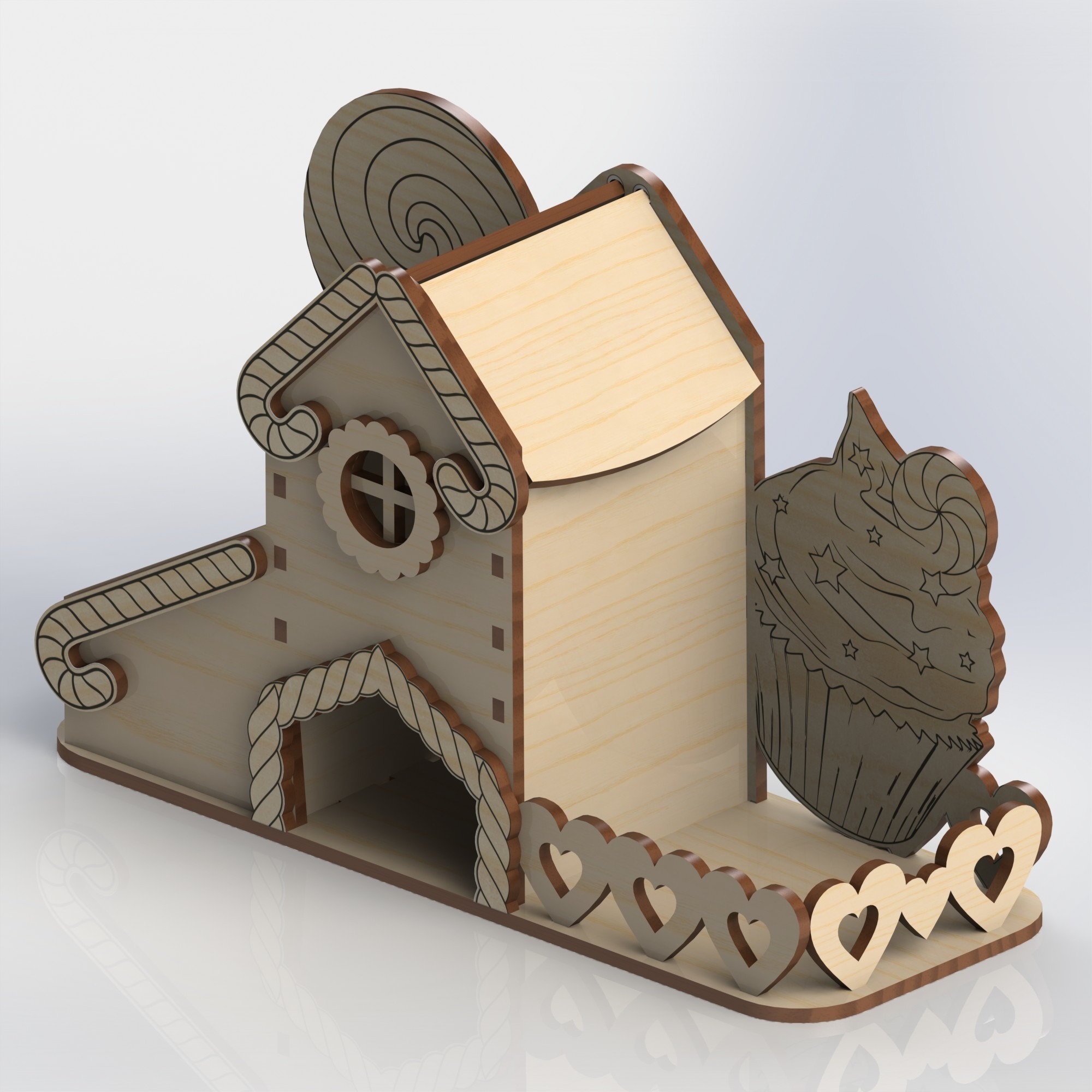 Layout for laser a tea house with sweets 4 mm CDR DXF CNC mo | Inspire ...